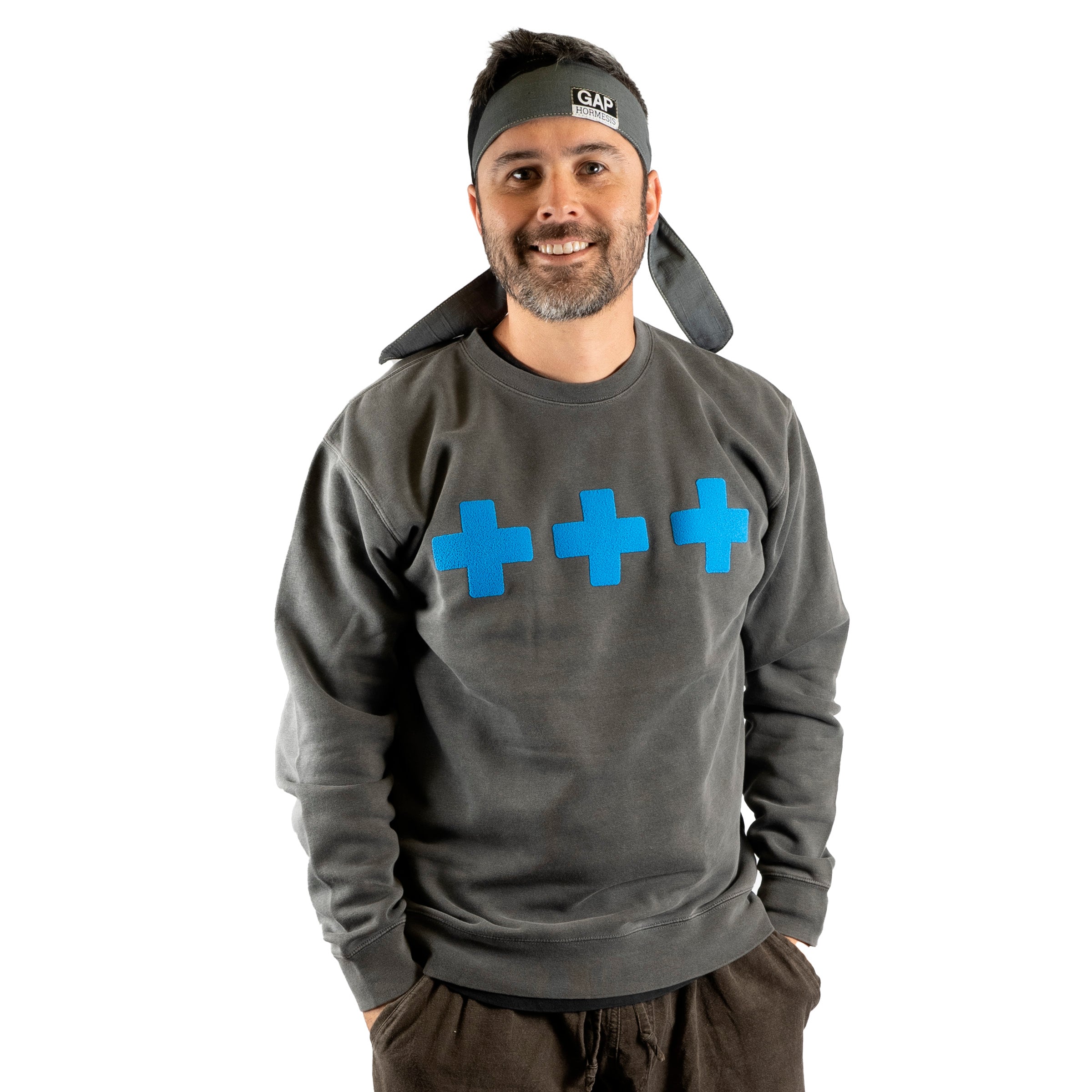 Crew Neck SweatshirtGray with Blue crux – Hormesispaintball